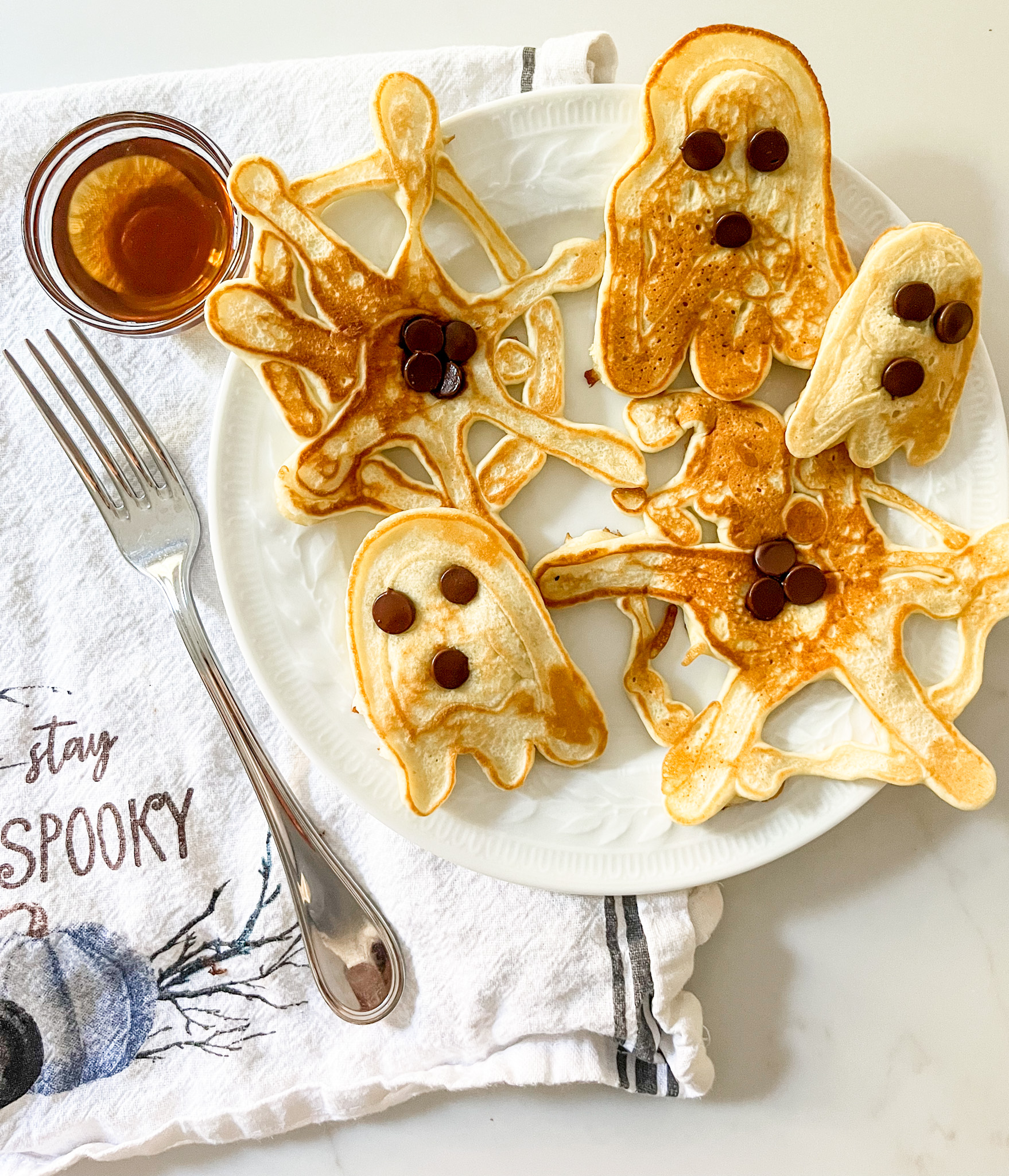 Spooky Ghost & Spider Web Halloween Pancakes – Food Play Go